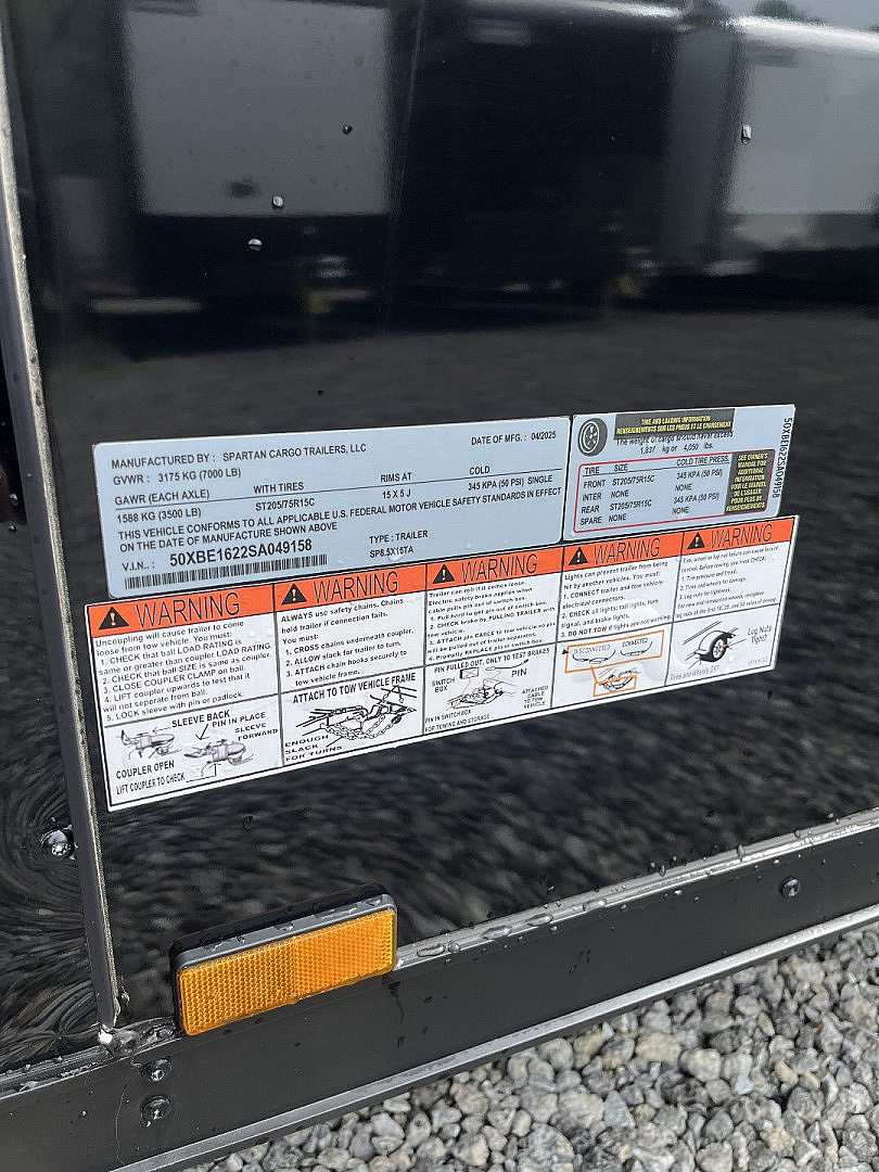 New 2025 Spartan 8.5x16 Enclosed Trailer, Black PolyCor With Black Trim ...