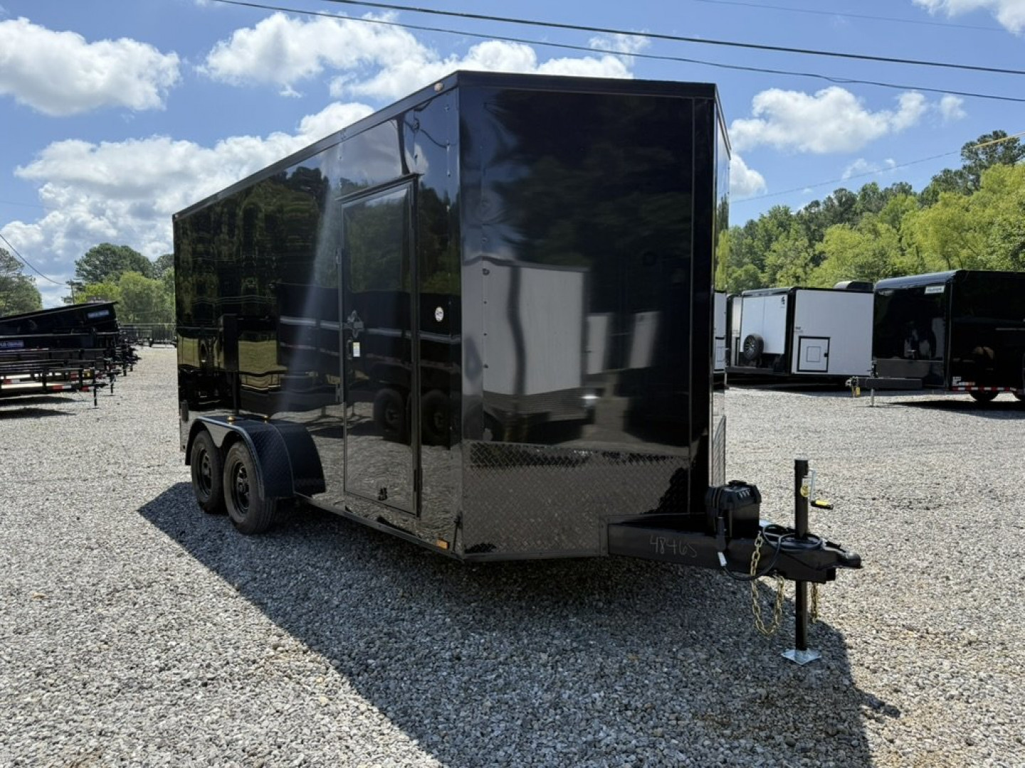 New 2025 SPARTAN 7x16x7 ENCLOSED TRAILER, BLACK POLYCOR WITH BLACK TRIM ...