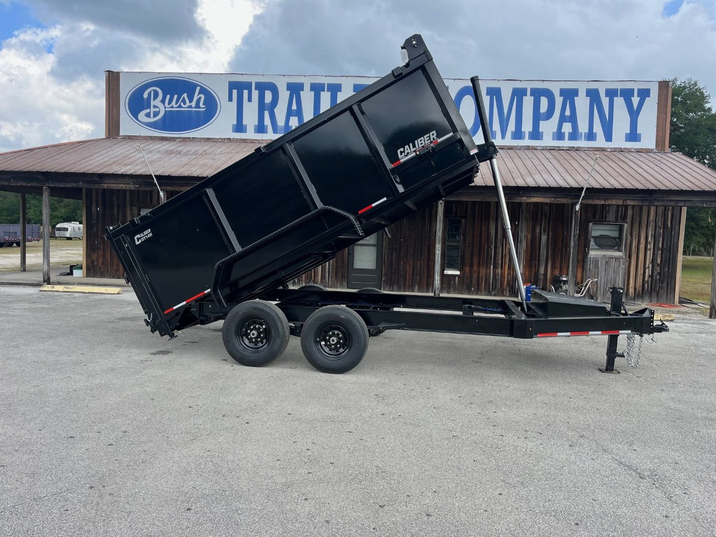 New 2025 Caliber Trailer Mfg 7x14x4 14K Tandem Dump Black
