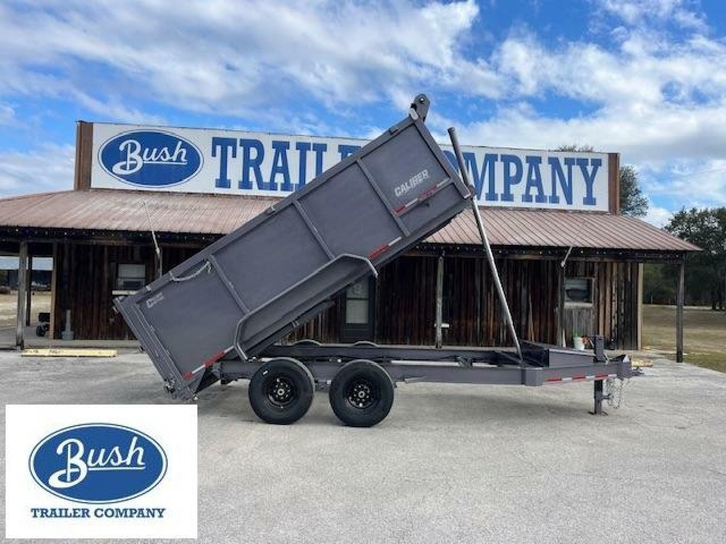 New 2025 Caliber Trailer Mfg 7 X 14 14K Tandem Dump 4' Sides, Gray