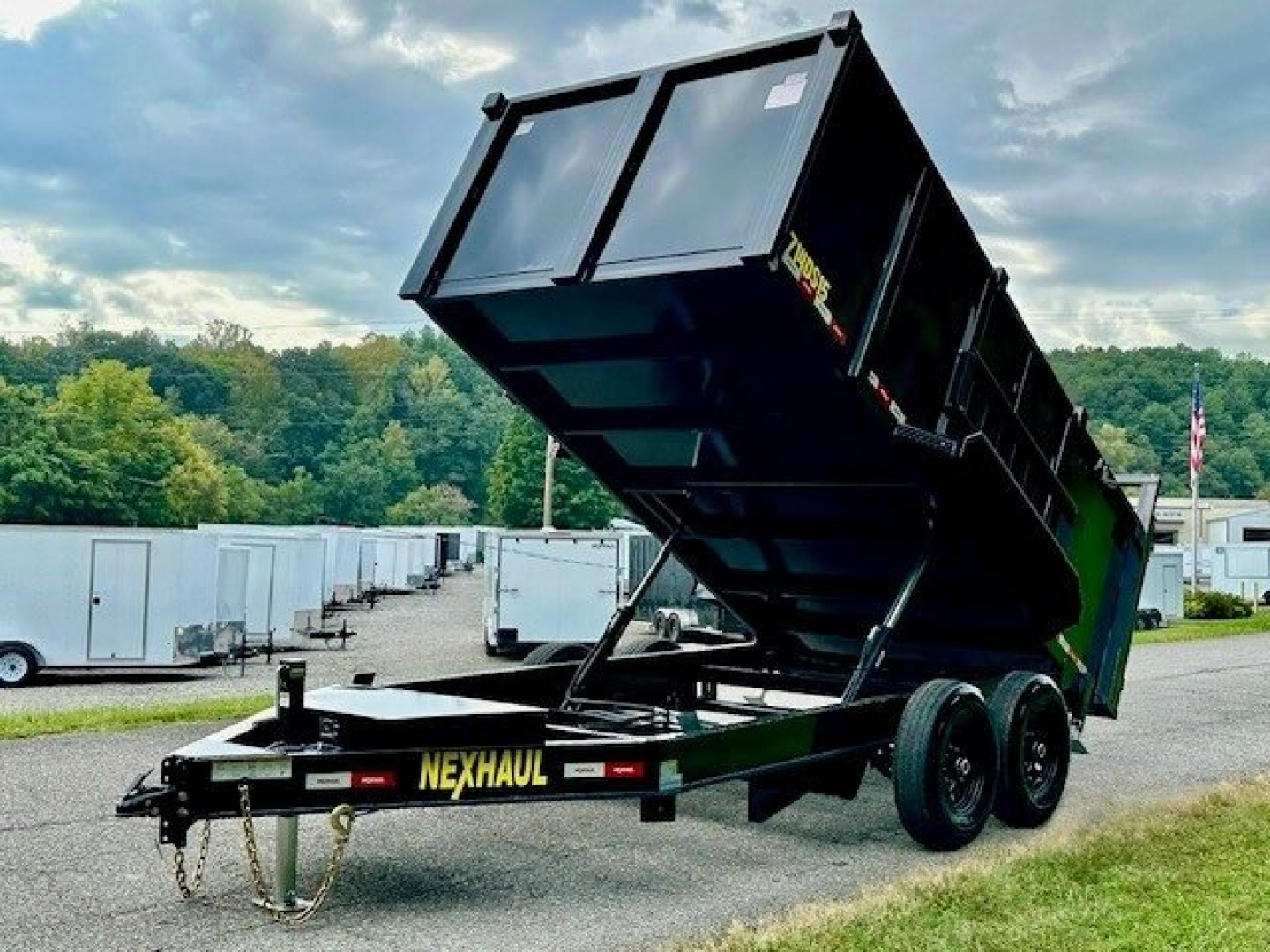 New 2025 NEXHAUL 7X14 Dump Trailer w/4ft Walls 15K