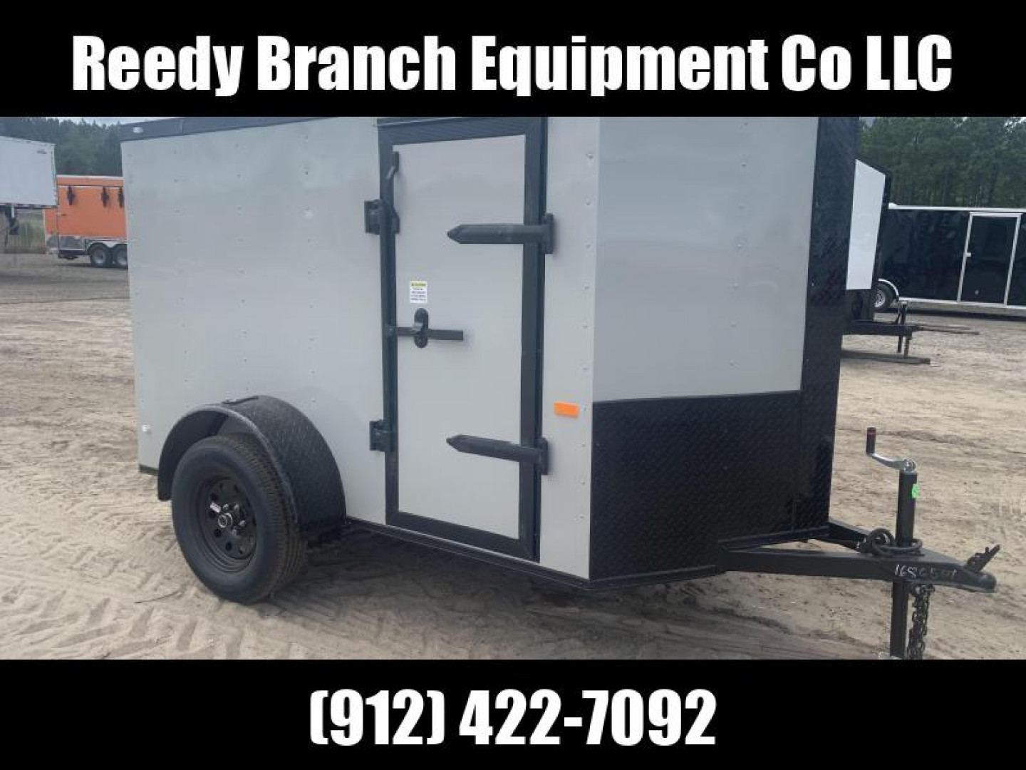 New 5x8 New -Dove Gray Blackout Enclosed Trailer