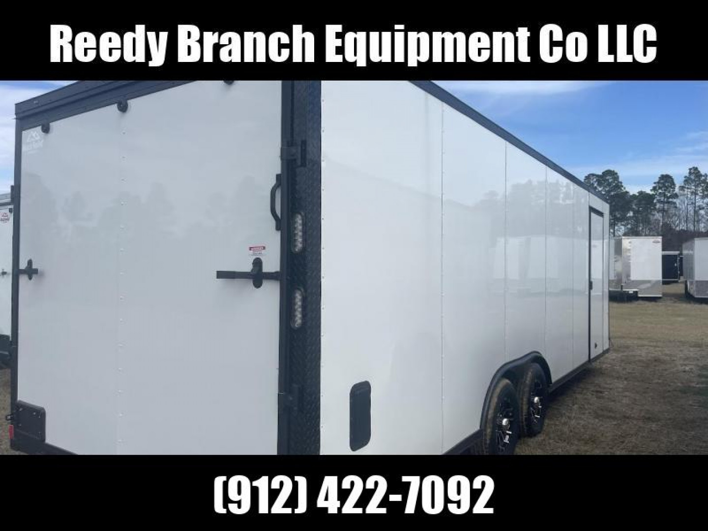 New 8.5X24 Rock Solid Cargo White Blackout with Polycore Car Hauler