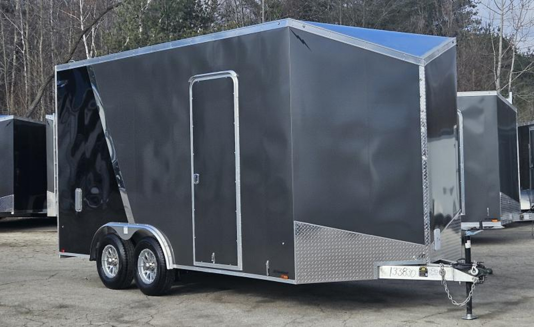 New 8 X 16 ENCLOSED CAR HAULER 5200# AXLES 2024 ALUMINUM LIGHTNING for ...