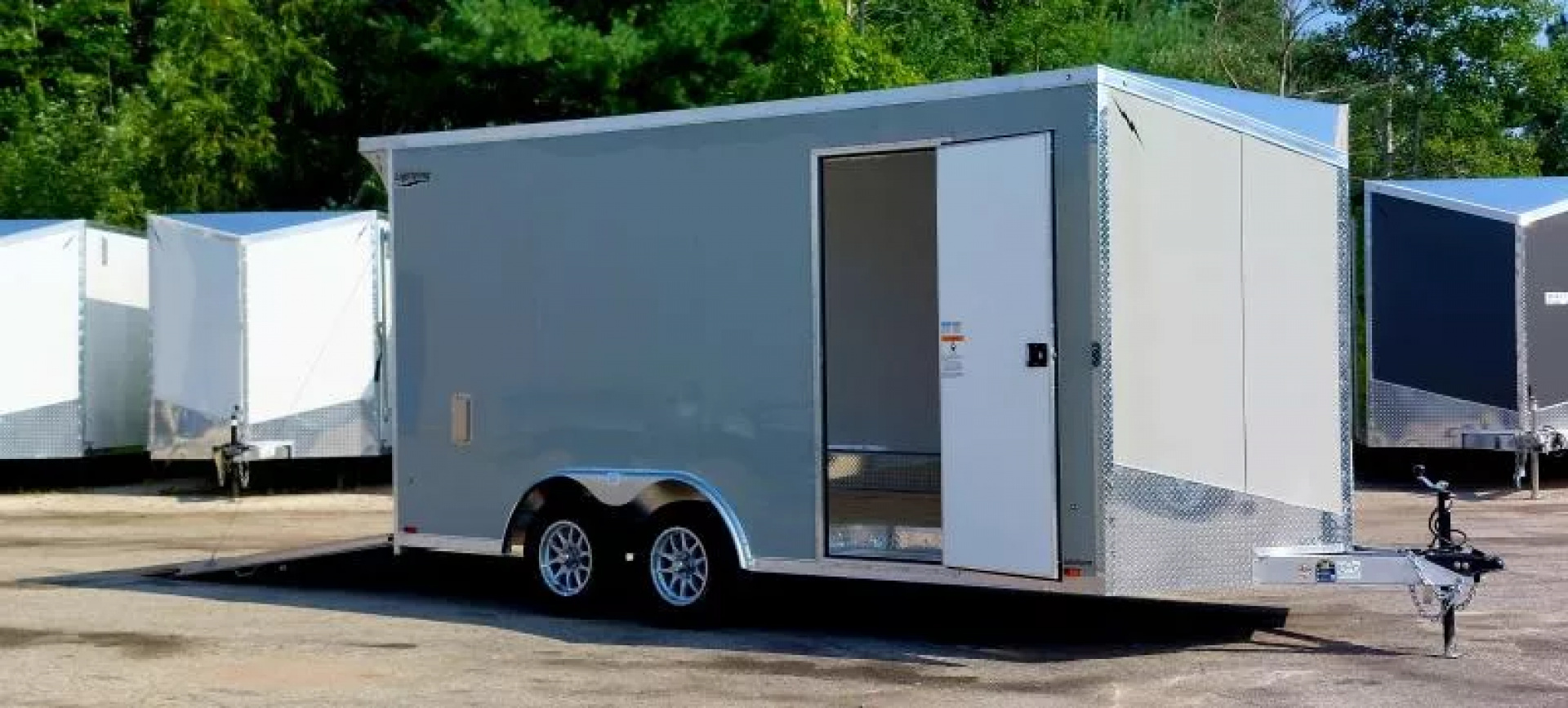 New 8 X 16 CAR HLR ENCLOSED TANDEM AXL POLYCOR EXTR ALL ALUM LIGHTNING ...