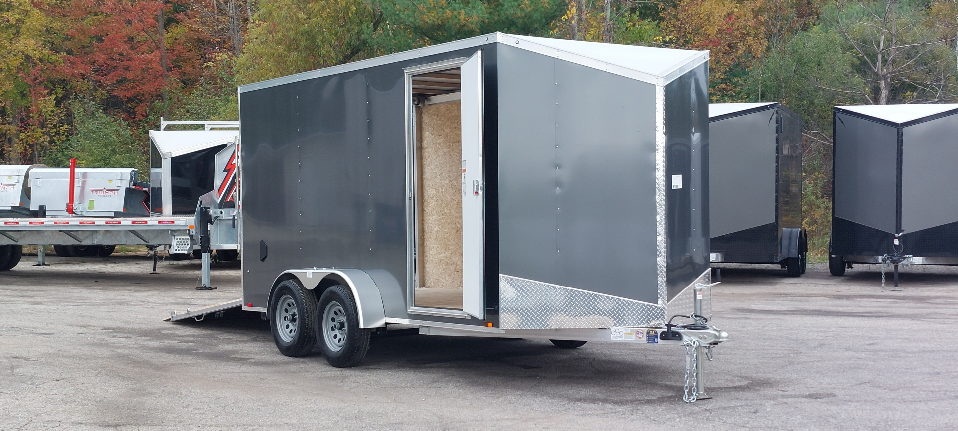 New 7 X 14 CARGO ENCLOSED ALL ALUMINUM REAR RAMP DOOR 2026