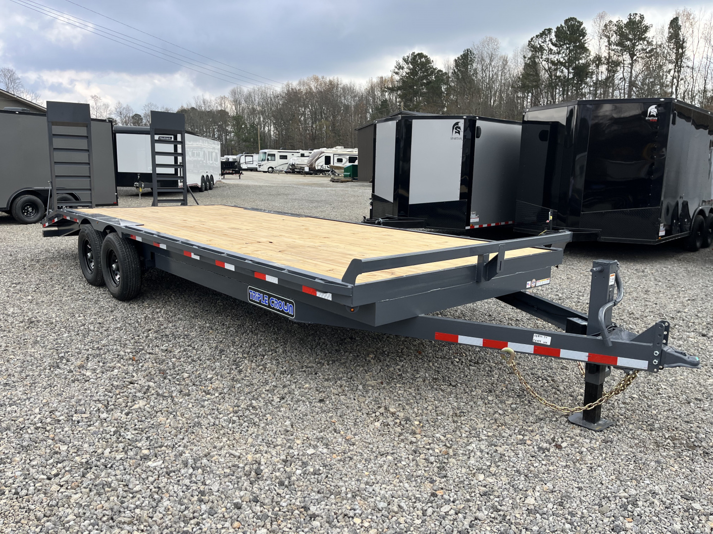 New 2026 Triple Crown 8.5x24, Heavy Duty Deckover Equipment Trailer, 4' Dovetail, 14K GVWR for ...