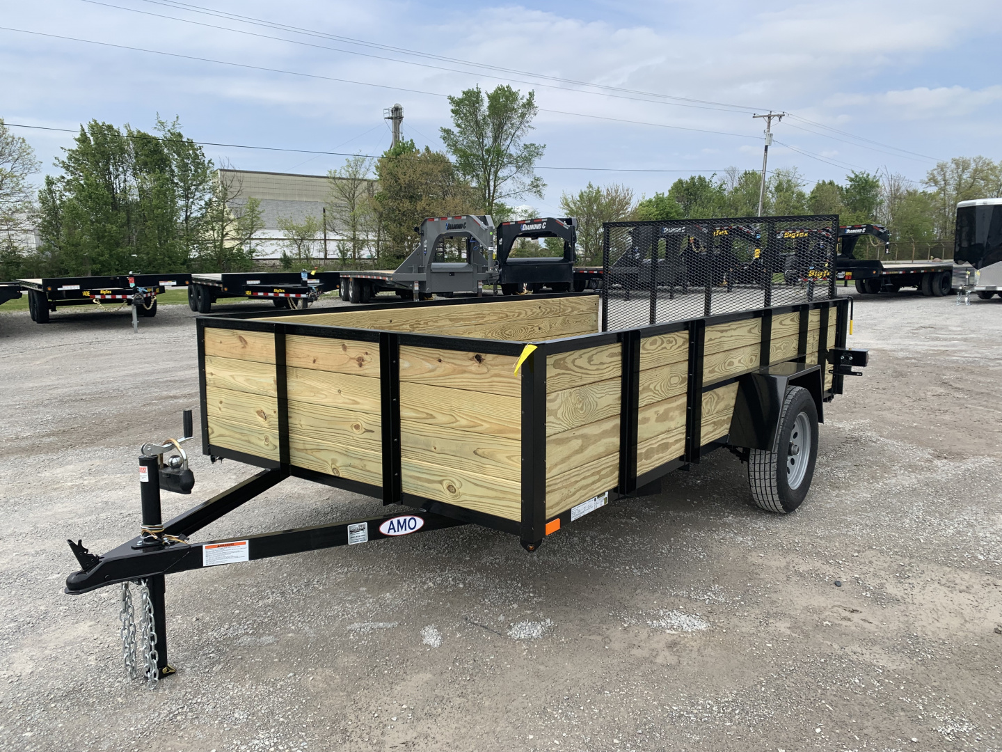 New 2026 AMO A9612WG (76" x 12') 2.9K Wood Side Utility Trailer for ...