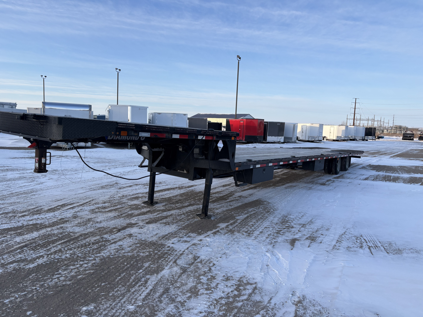 Used 2021 Diamond C Trailers 44’ hydraulic dovetail step deck Flatbed ...